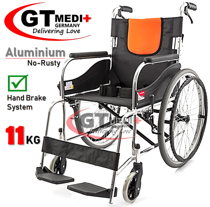 W01-P-11 GT MEDIT GERMANY Ultra Lightweight Self Propelled Wheelchair Foldable Travel Wheel ...