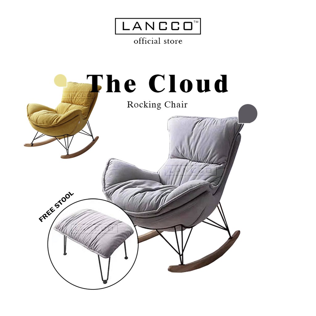 LANCCO : The Cloud Rocking Chair [Free Stool] Lobster Chair Living Hall Lounge Chair Relax Swing ...