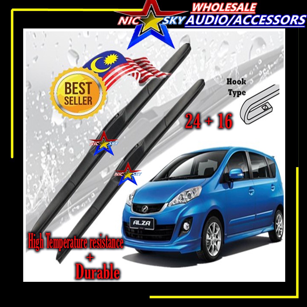 (1-pasang) Kereta Perodua Alza wiper HIGH-QUALITY HYBARD WIPER for ...