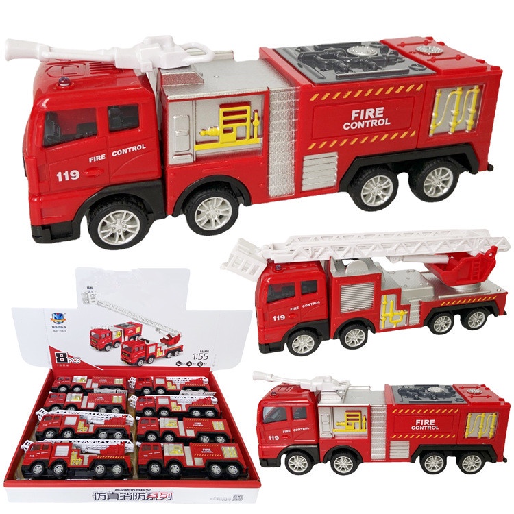 Mini Fire Truck Toy Construction Car Toy Engineering Vehicle Scale Fire ...