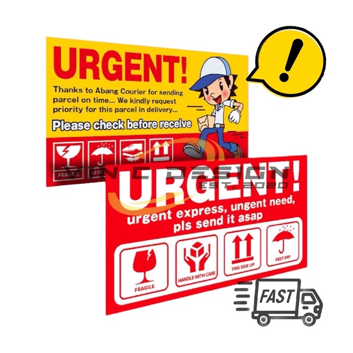 100pcs Fragile Sticker - Do Not Throw/Do Not Drop - Mudah Pecah ...