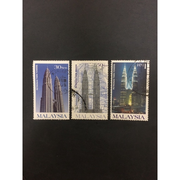 Malaysia Petronas Twin Towers 1999 - Complete 3v used stamp #193 ...