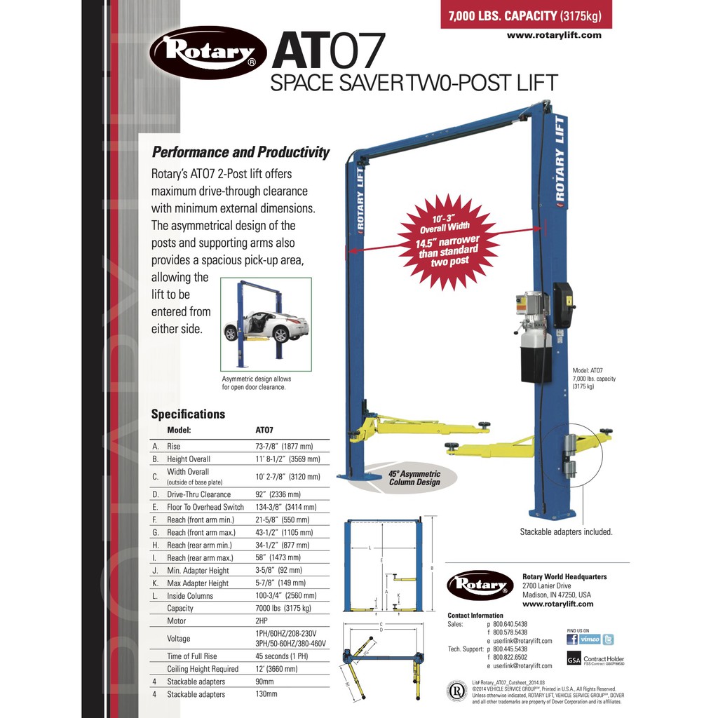 Rotary Lift 2 Post Lift [Used] | Shopee Malaysia