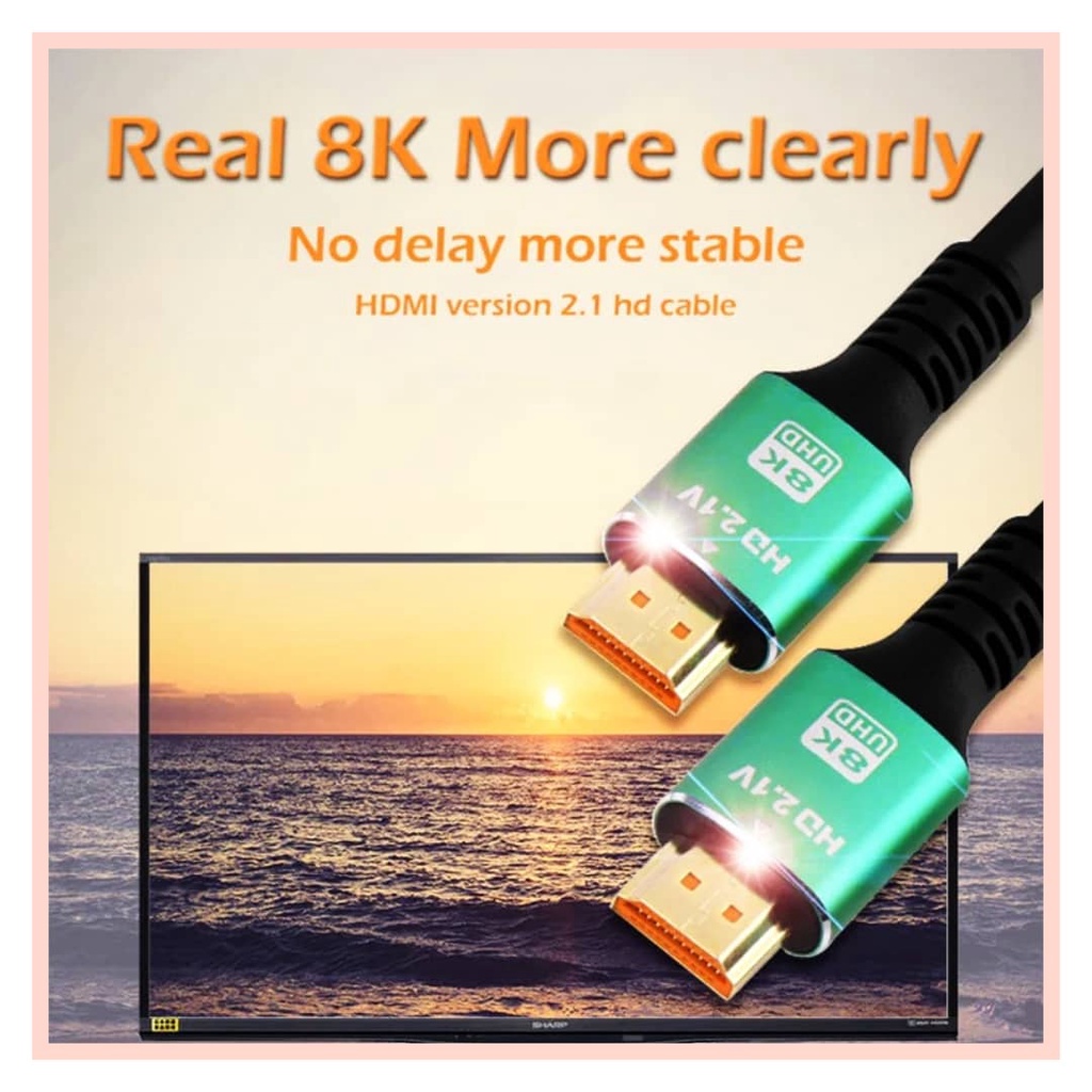 Hdm 2.1 Cable 8k Ultra High Speed 4K 120hz 48Gbps For TV Bluray DVD PS5 ...