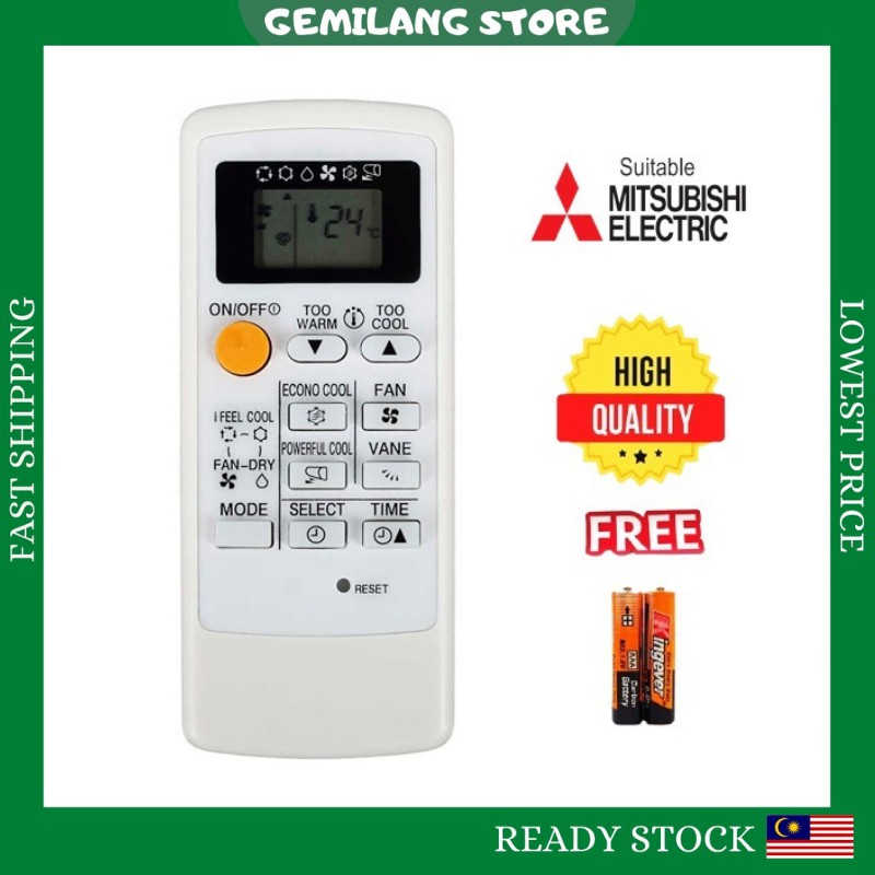Aircond Mitsubishi Remote Control Aircon BLACK SCREEN Air Cond | Shopee ...