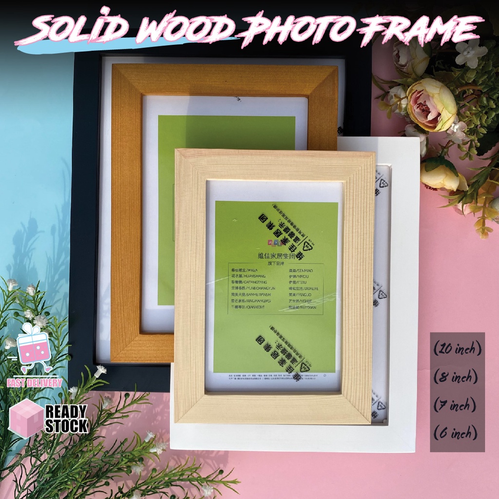 4R/5R/6R/8R Modern Photo Frame(Ready Stock)Stand or hang 实木相框挂墙摆台 ...