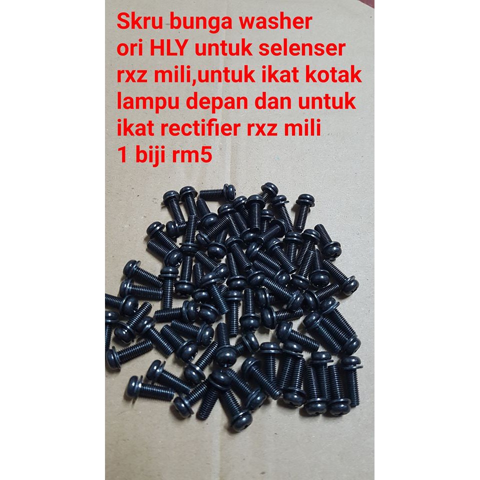 Skru screw nut bunga washer ori HLY untuk selenser Rxz mili,ikat kotak ...