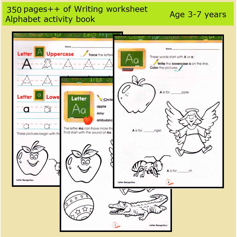 PDF Printable Writing Worksheet Alphabet Activity Book The Complete ...