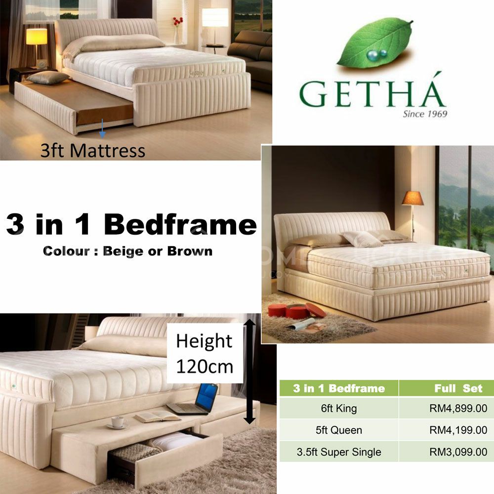GETHA 3 IN 1 BED (PULL OUT BED + DRAWER) | Shopee Malaysia