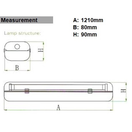 Tri Proof LED T8/T5 Light Fitting, 4Feet Weather Proof PC Casing IP65 ...