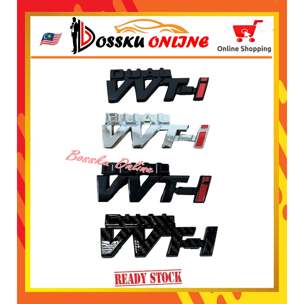 Car 3D DUAL VVT-i Logo Decal Sticker For PERODUA TOYOTA Car Body Tail ...