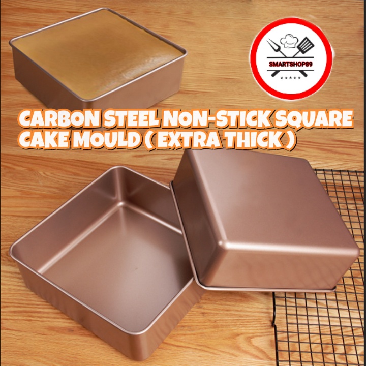 CARBON STEEL NON-STICK SQUARE CAKE MOULD KEK TIN ( EXTRA THICK ) ACUAN ...