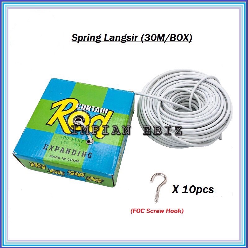 Curtain Rod Expanding Spring (100 feet)/Tali Dawai Langsir /Wire Window ...