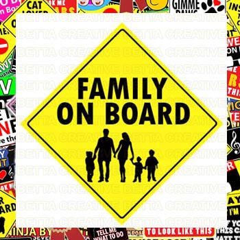 Family On Board - Car Sticker / Bumper Sticker / Motor Sticker / Stiker ...