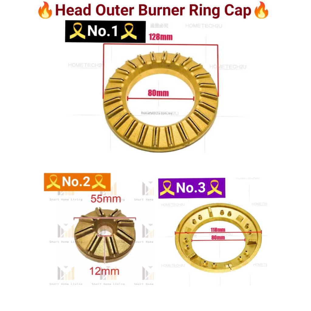💥Gas Cooker Stove 130mm Head Outer Burner Ring Cap Spare Parts/ Hearti ...