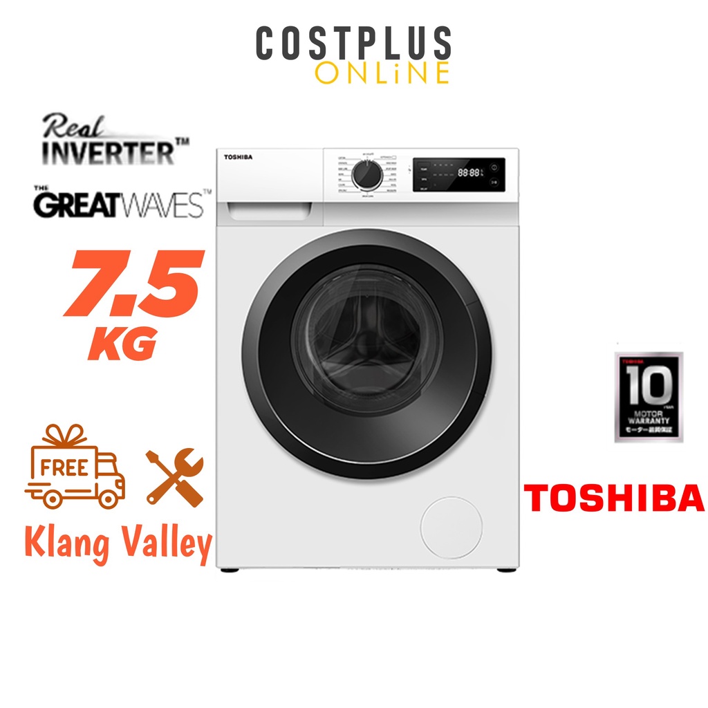 [FREE SHIPPING KLANG VALLEY] Toshiba Washing Machine 7.5KG Front Load Inverter Washer Mesin ...