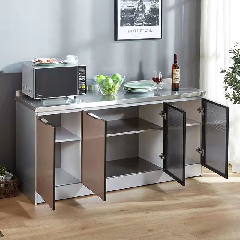 ♠Stainless steel cabinet simple integrated kitchen integrated stove ...