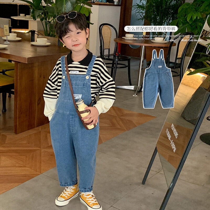 Korea Bib 2022 Soft Denim Color Long Legs Korean Style The Most ...