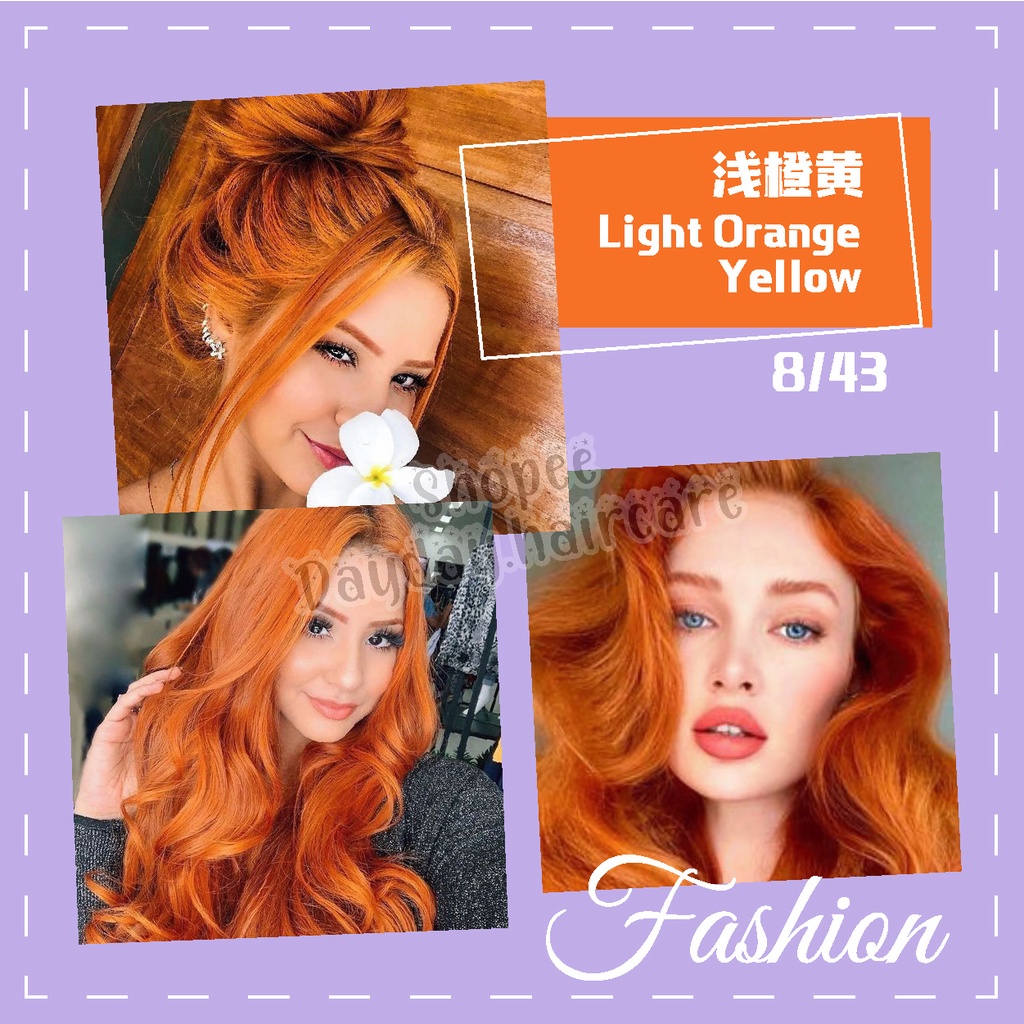 【Ready Stock】8/43 Light Orange Yellow Professional Salon Hair Color Dye ...