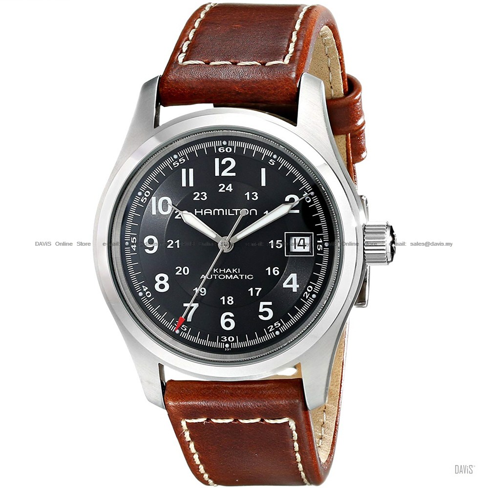 HAMILTON H70455533 Men's Watch Khaki Field Automatic 38mm Date Leather ...