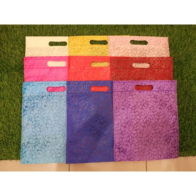 BAG WOVEN 30x25cm HIGH QUALITY BEG KAIN TEBAL wedding gift bag (10PCS ...