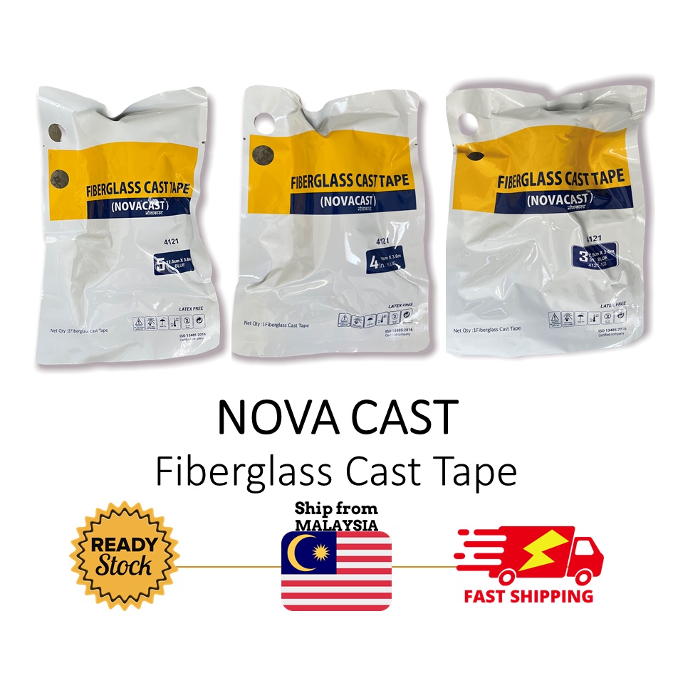 Nova Cast Fiberglass / Fiber Glass Cast Tape -BLUE- (3 In./4 In./5 In ...