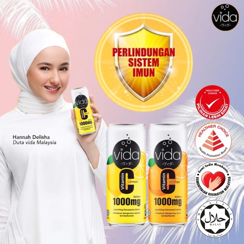🔥ReadyStock🔥Vida C 1000mg Vitamin C Sparkling Drink 325ml by Hannah ...