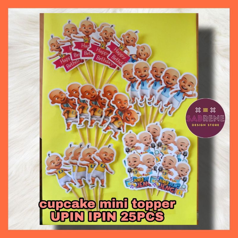 Cupcake Mini Topper 25pcs UPIN IPIN Ready Stock | Shopee Malaysia