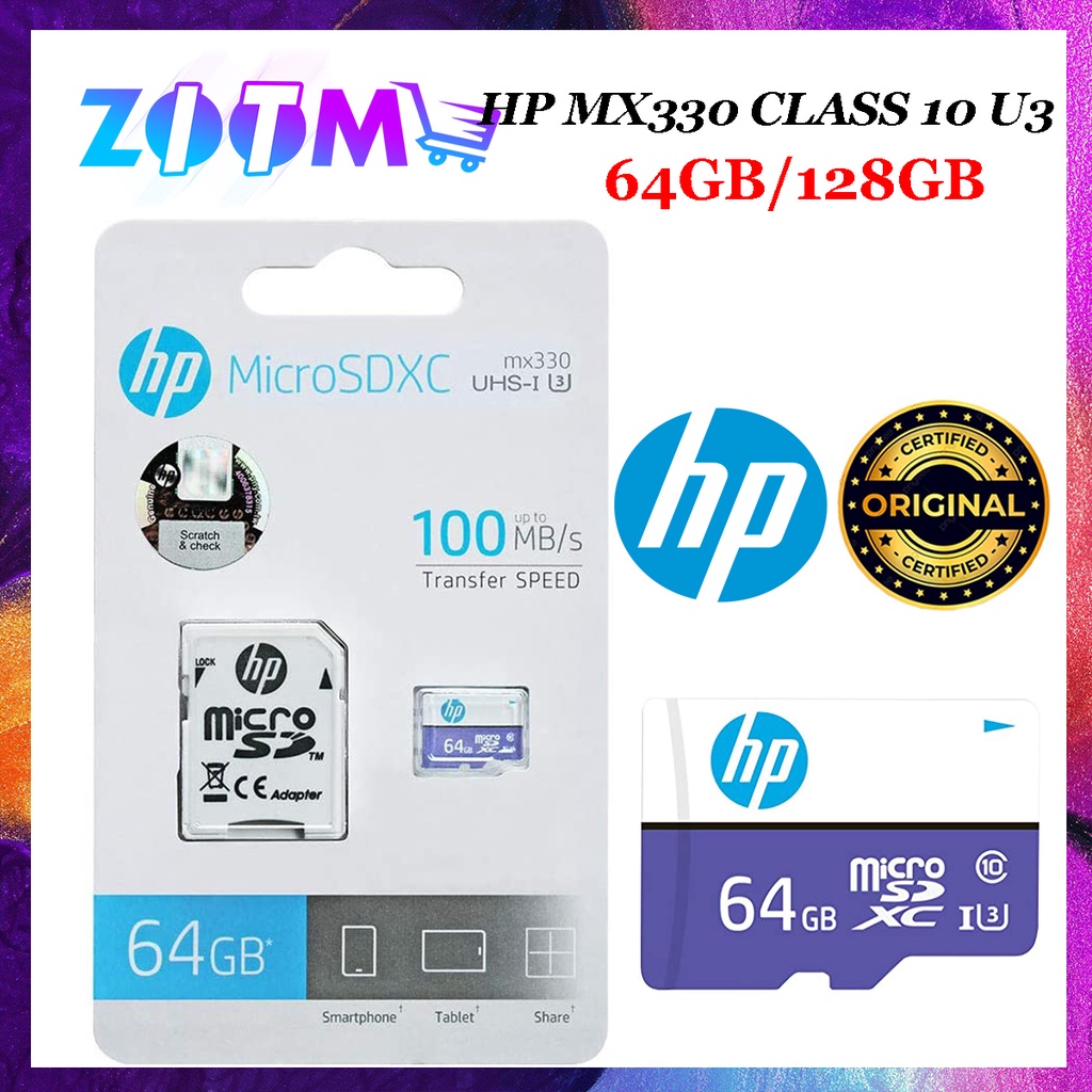 HP MX330 CLASS 10 U3 MICRO SD FLASH MEMORY CARD | Shopee Malaysia