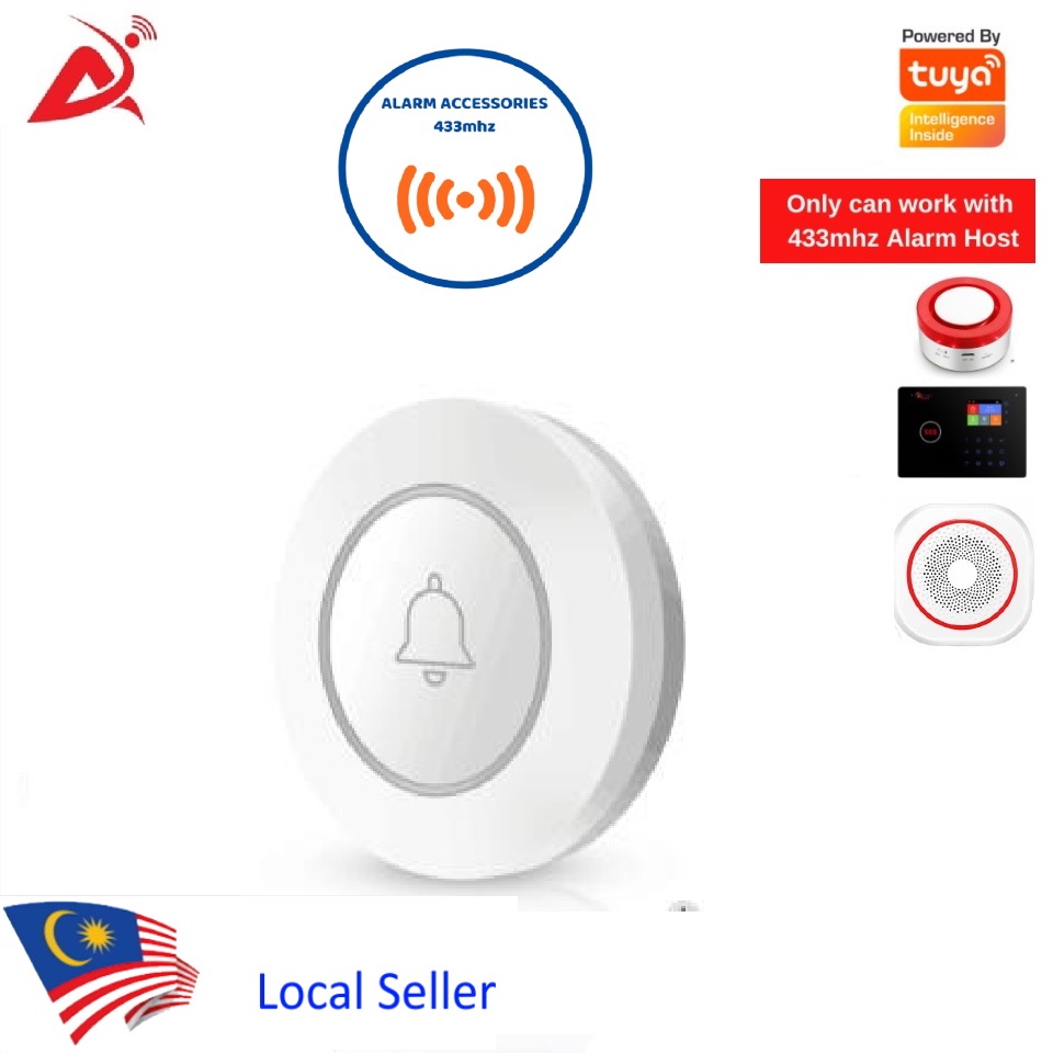 Tuya SmartLife 433Mhz Doorbell Button Emergency Button, SOS Big Panic ...