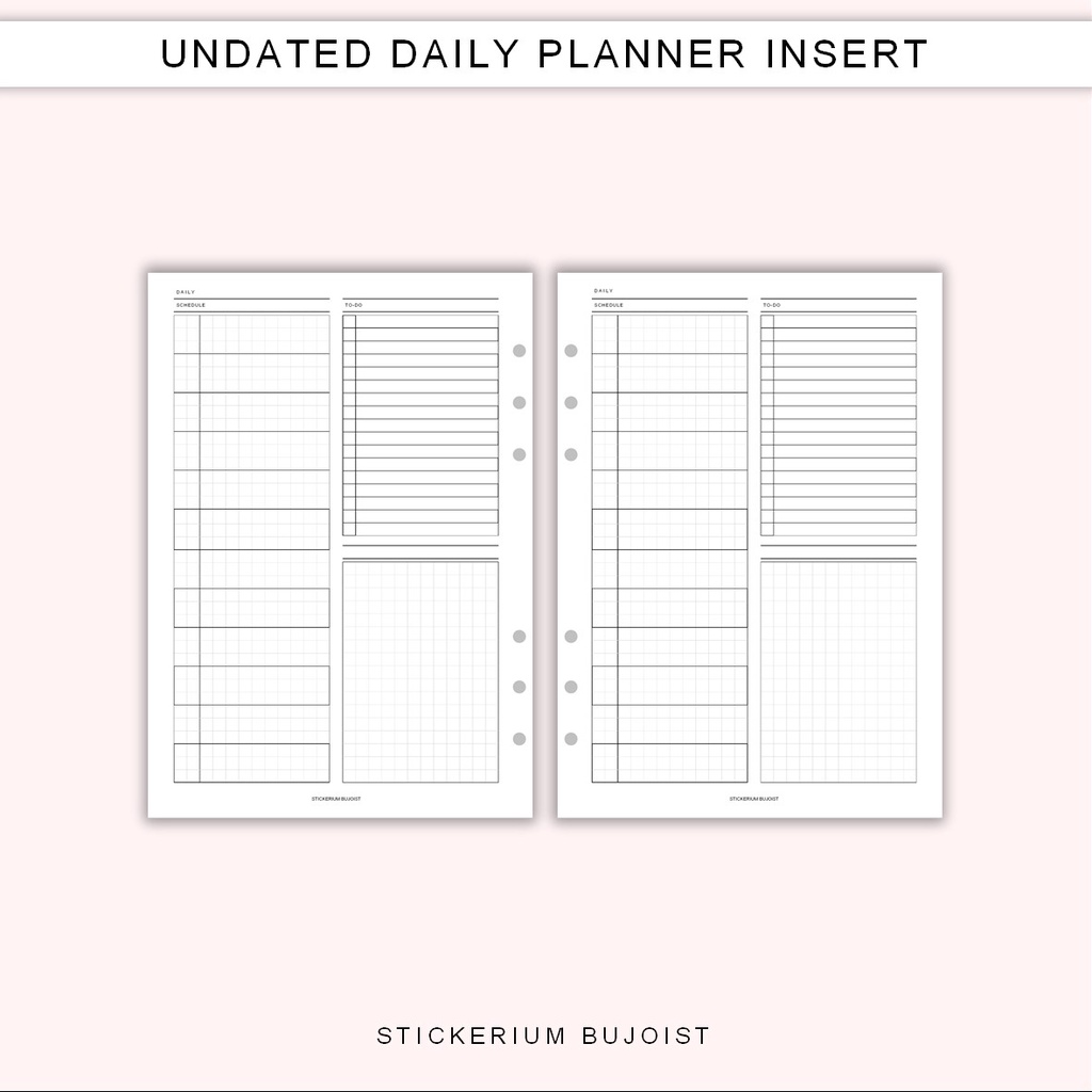 Daily Planner Insert | Undated | Stickerium Bujoist | Shopee Malaysia