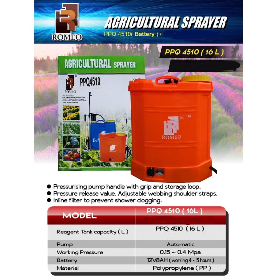 Spare Part Romeo 16L Battery Knapsack Sprayer Tank PPQ4510 Tong Pam ...
