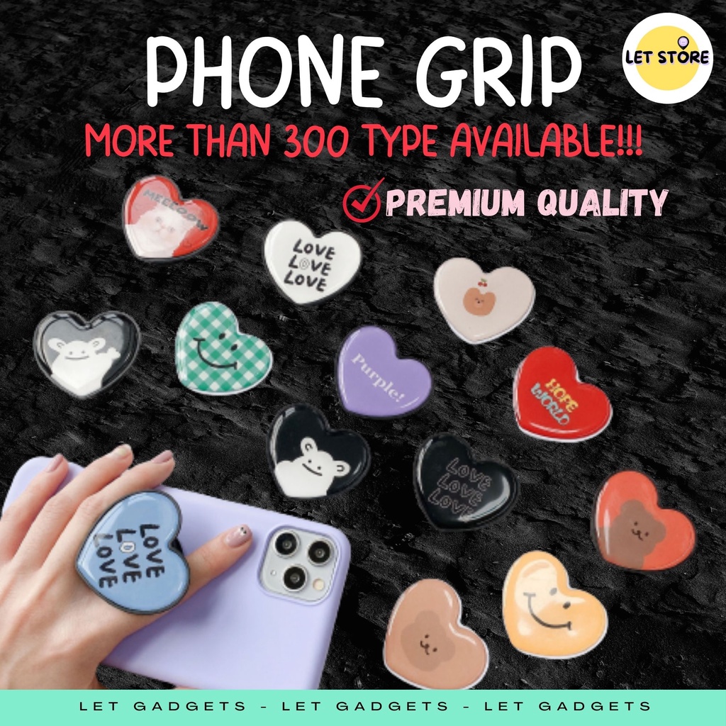 Phone Grip Cute Phone Holder Heart Shape Simple Phone Airbag Holder ...