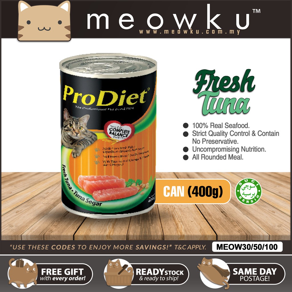 PRODIET® FRESH TUNA 400g Wet Cat Food Canned Tin For Adult (Makanan ...