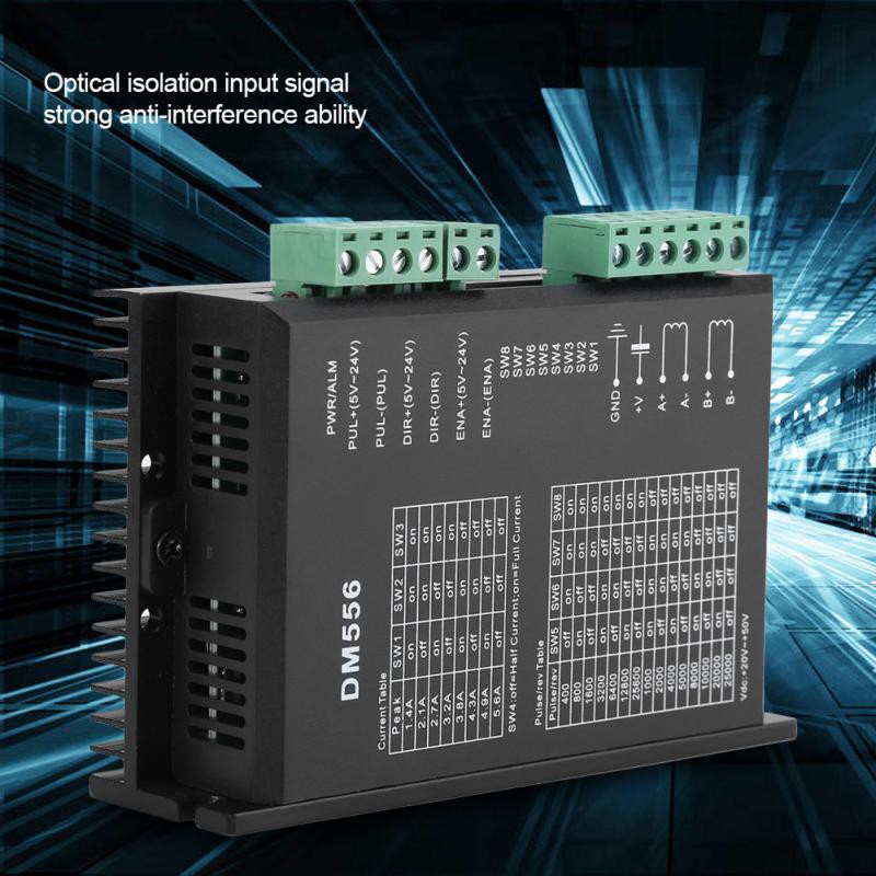 DM556 2-Phase Digital Stepper Motor Driver NEMA23 42/57 Stepper Motor Driver Controller 5.6A For ...