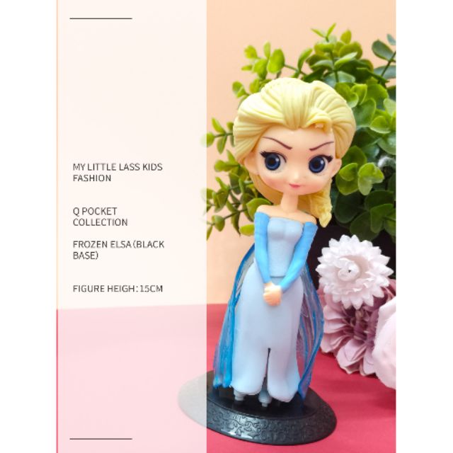 FROZEN ELSA Q POCKET COLLECTION FROZEN ELSA FIGURE（black base） | Shopee ...