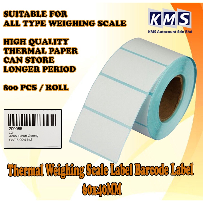 Thermal weighing scale label barcode label 60x40MM | Shopee Malaysia
