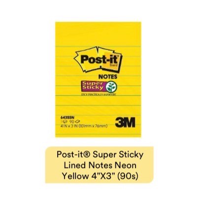 3M Post-It Super Sticky Lined Notes 4" x 3" ( 90's ) | Shopee Malaysia