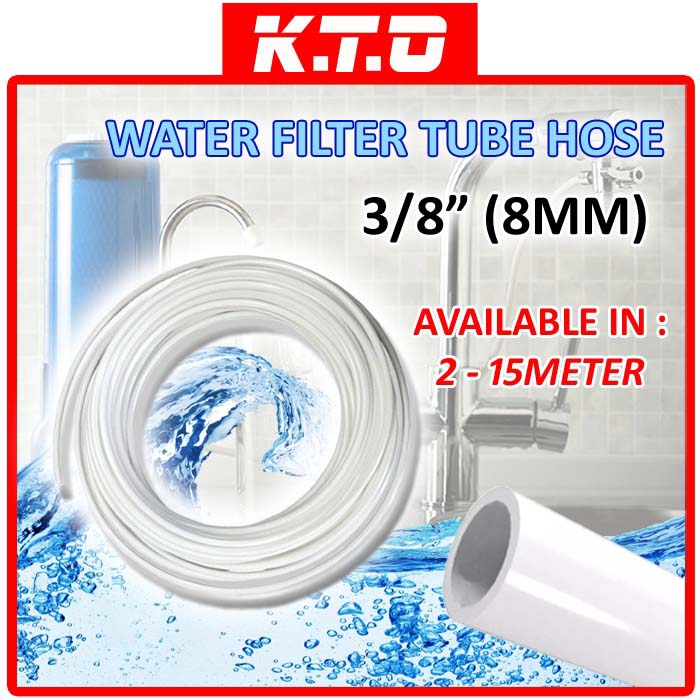 8MM 3/8" WHITE WATER FILTER TUBE HOSE PIPE TUBING for WATER FILTER and ...