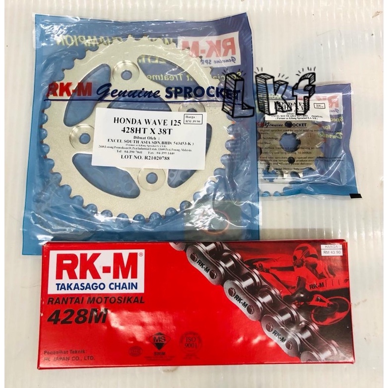 HONDA WAVE125i /DASH 125-R FI/DASH125 S FI/EX5 DRAEM 110 & FI/RKM SPROCKET & SET RKM RANTAI 428M ...