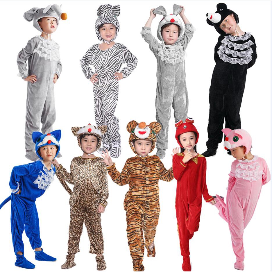 Ready Stock Kids Animal Costume Zoo Cosplay Cartoon Jumpsuit Onesie ...