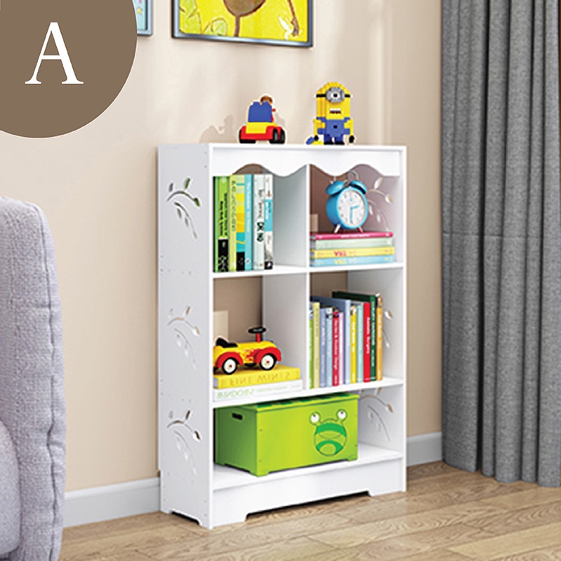 Simple leaf design bookshelf children bedroom story books storage rack ...