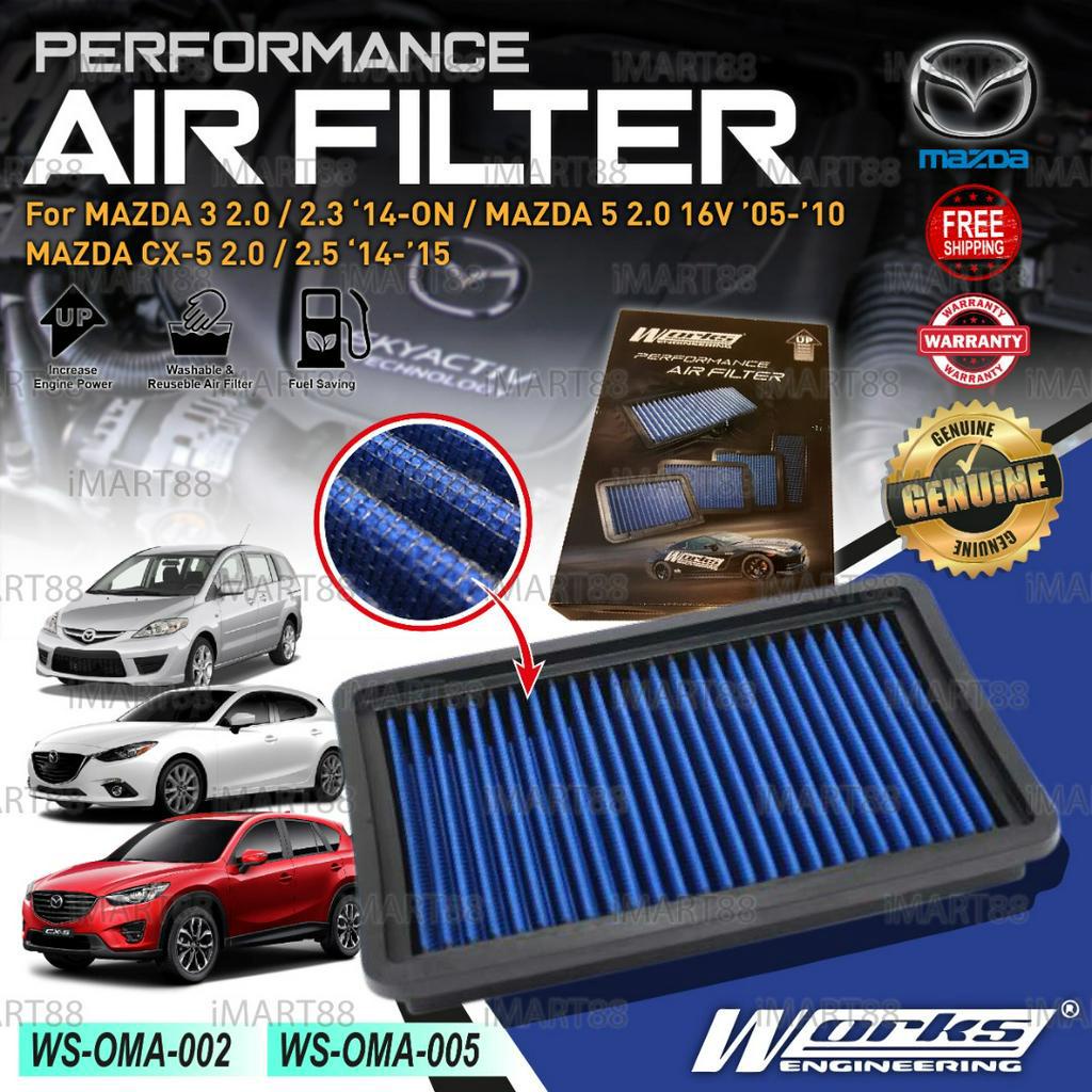 Works Engineering Drop In Air Filter MAZDA 2 1.3 SKYACTIV 1.5 3 1.6 2.0 ...