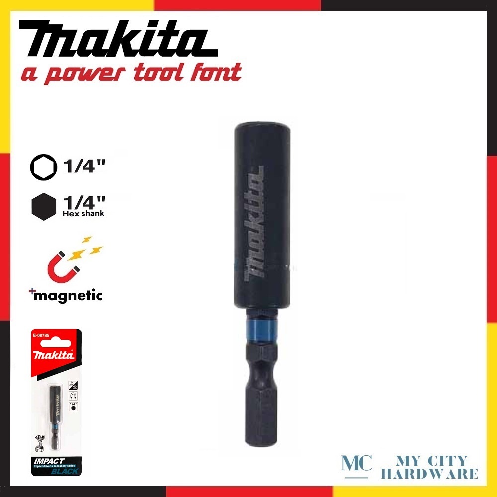 Makita IMPACT BLACK 1/4” x 60mm Magnetic Bit Holder With 1/4'' Hex ...