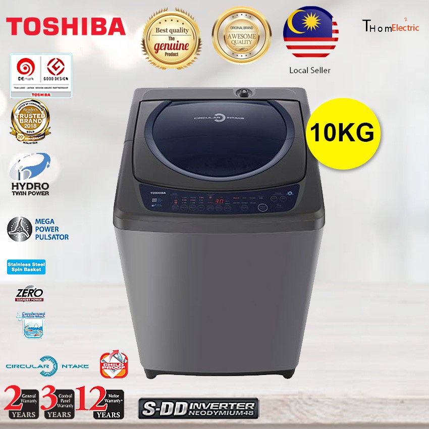 Toshiba 10KG CIRCULAR AIR INTAKE FULLY AUTO WASHING MACHINE AW-B1100GM ...