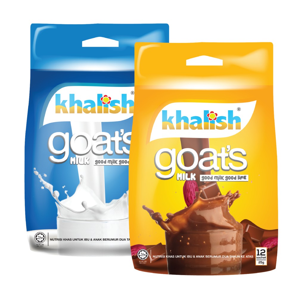 12 Sachet x 25g Khalish Goat's Milk Pouch Khalish Susu Kambing Asli dan ...