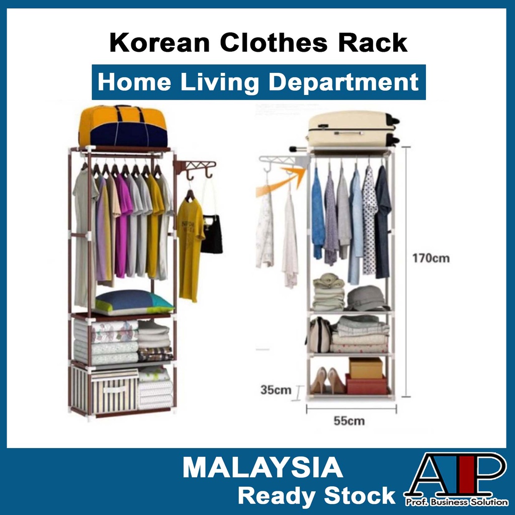 Furniture🛋️ Korean Multipurpose Cloth Organizer Rack Clothes Racks ...