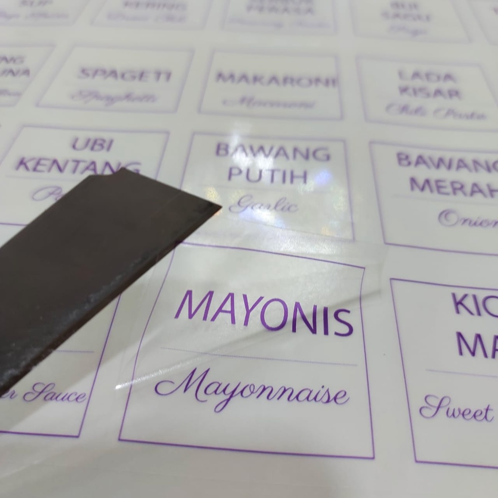 (54pcs)Sticker Label Dapur Minimalist Ready made Waterproof 5cmx5cm ...