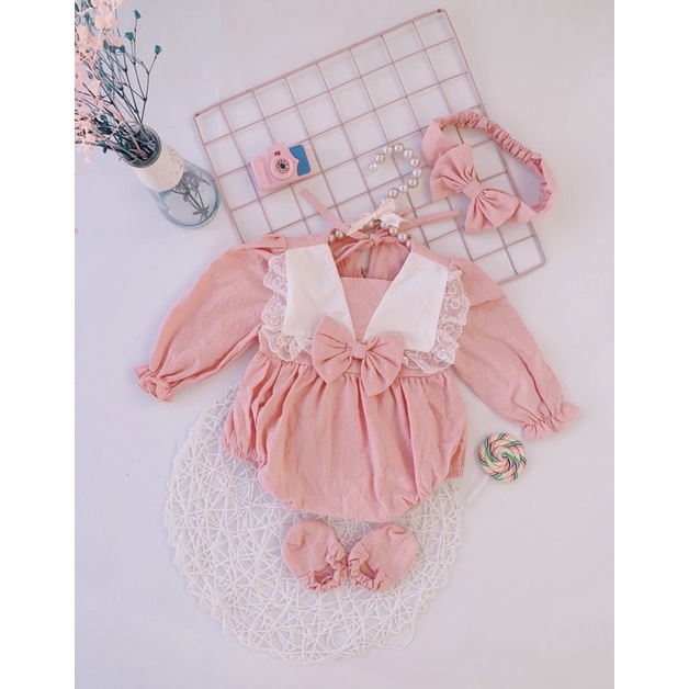 Cute pink baby girl body [TURBAN INCLUDED] pink body with long sleeves ...
