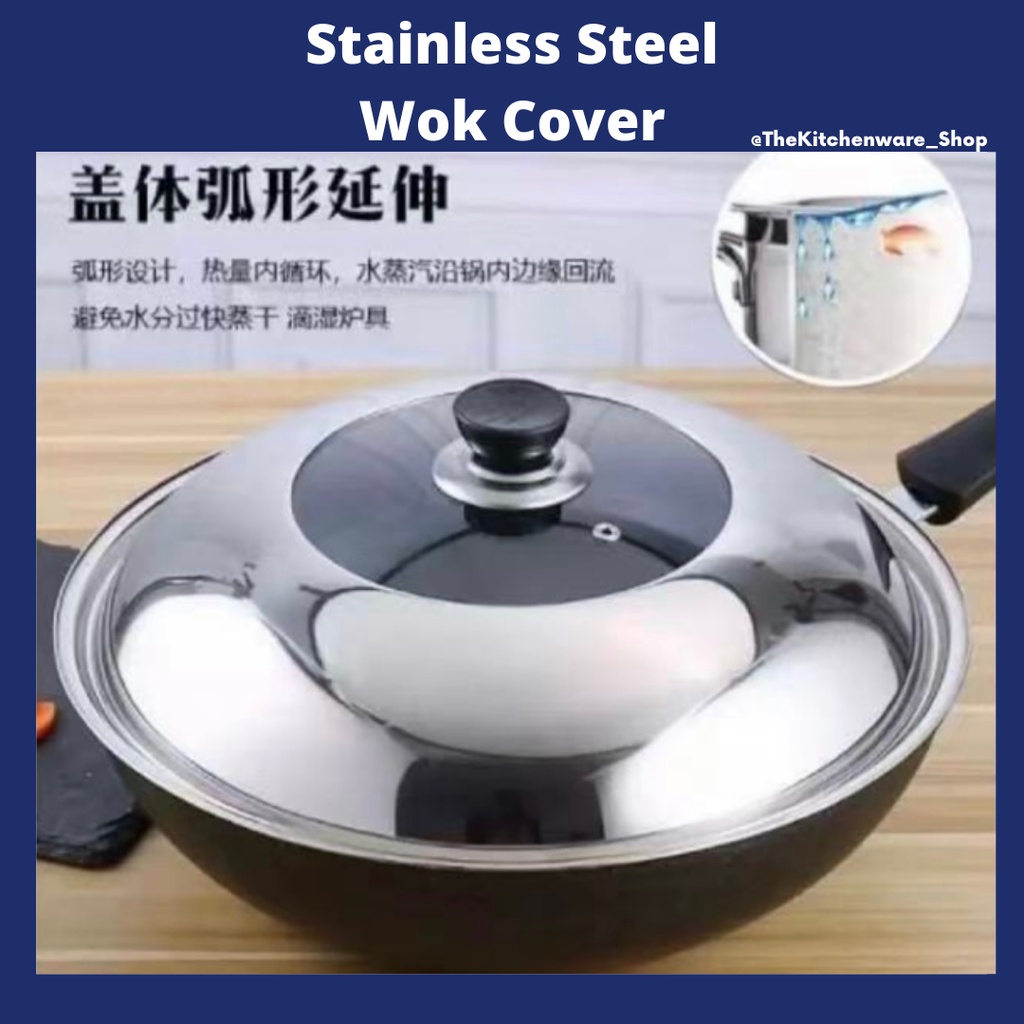 🇲🇾[Ready Stock] Kitchen Tools | Stainless Steel Wok Cover Lid Cover for ...